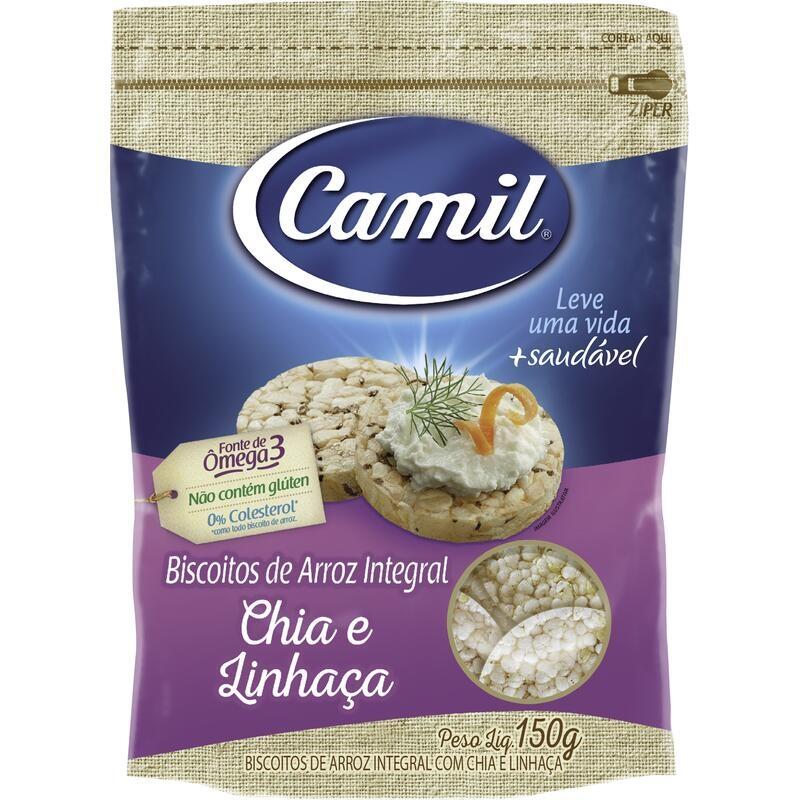 Comprar BISCOITO ARROZ CAMIL INTEGRAL CHIA/LINHACA 150G
