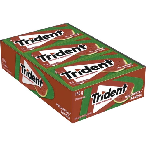 Comprar CHICLETE ADAMS TRIDENT MELANCIA 21UND - R$41,20 - Facily