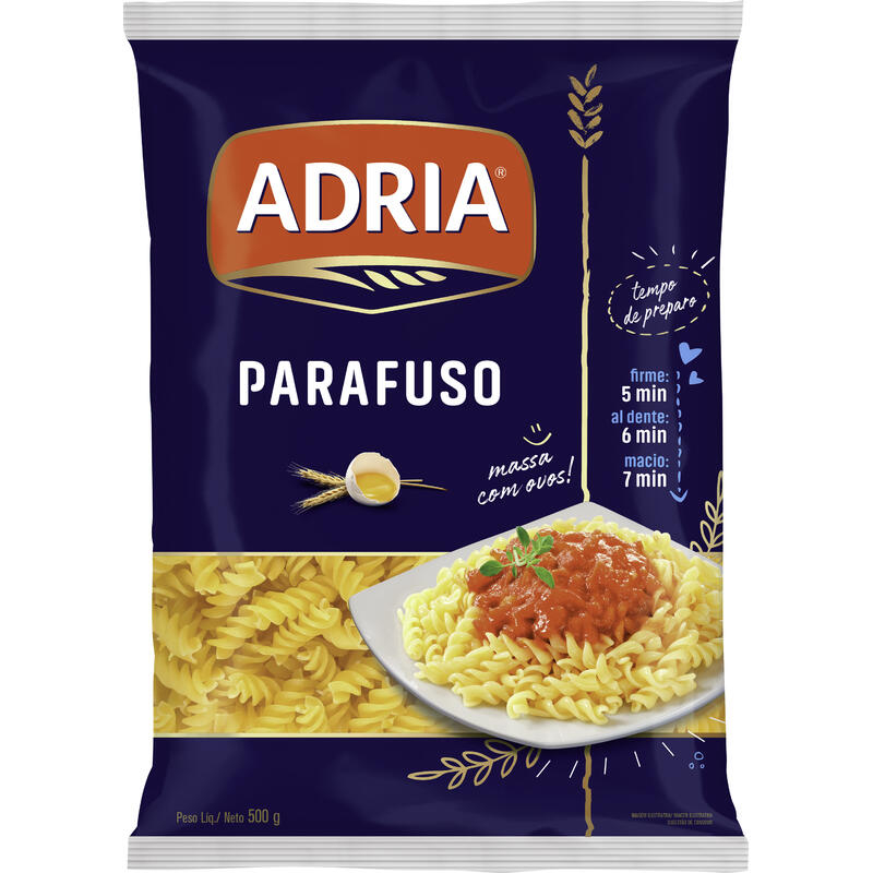 Comprar MACARRAO ADRIA PARAFUSO OVO 500G - R$3,83 - Facily