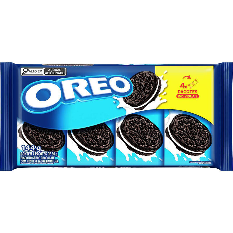 Comprar PACK 4x BISCOITO OREO RECH.BAUNILHA PACK 36G - R$6,84 - Facily