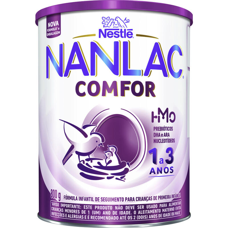 Comprar FORMULA INFANTIL NANLAC COMFOR 3 800G - R$82,28 - Facily
