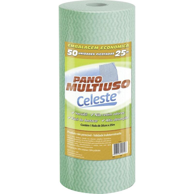 Comprar PANO MULTIUSO USO CELESTE BOB.30X50 VERDE 50UND - R$31,99 - Facily