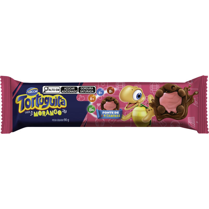 Comprar BISCOITO TORTUGUITA FORMATO MORANGO 90G - R$2,02 - Facily