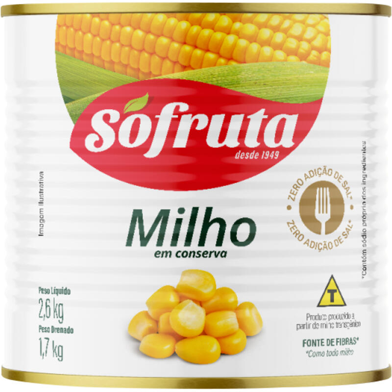 Comprar MILHO VERDE SOFRUTA LATA 1.700KG - R$27,81 - Facily