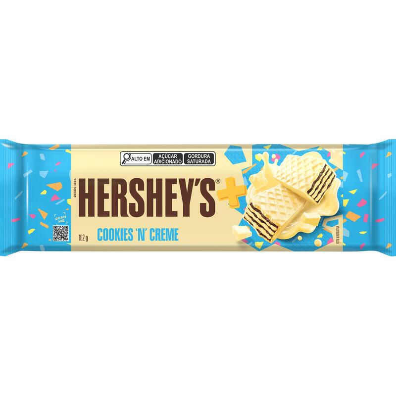 Comprar BISCOITO HERSHEYS WAFER MAIS COOKIES 102G - R$4,27 - Facily
