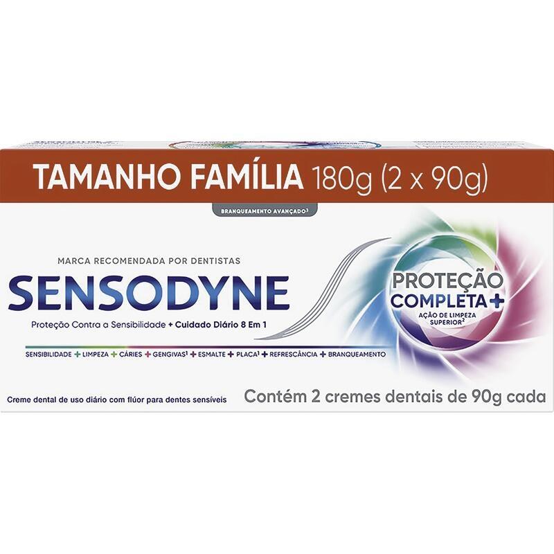 Comprar PACK 2x CREME DENTAL SENSODYNE PROTETOR COMP PR 90G - R$21,29 - Facily