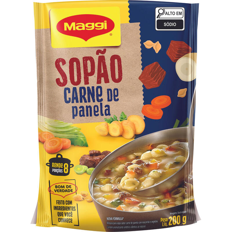 Comprar SOPAO MAGGI CARNE DE PANELA 200G - R$7,04 - Facily