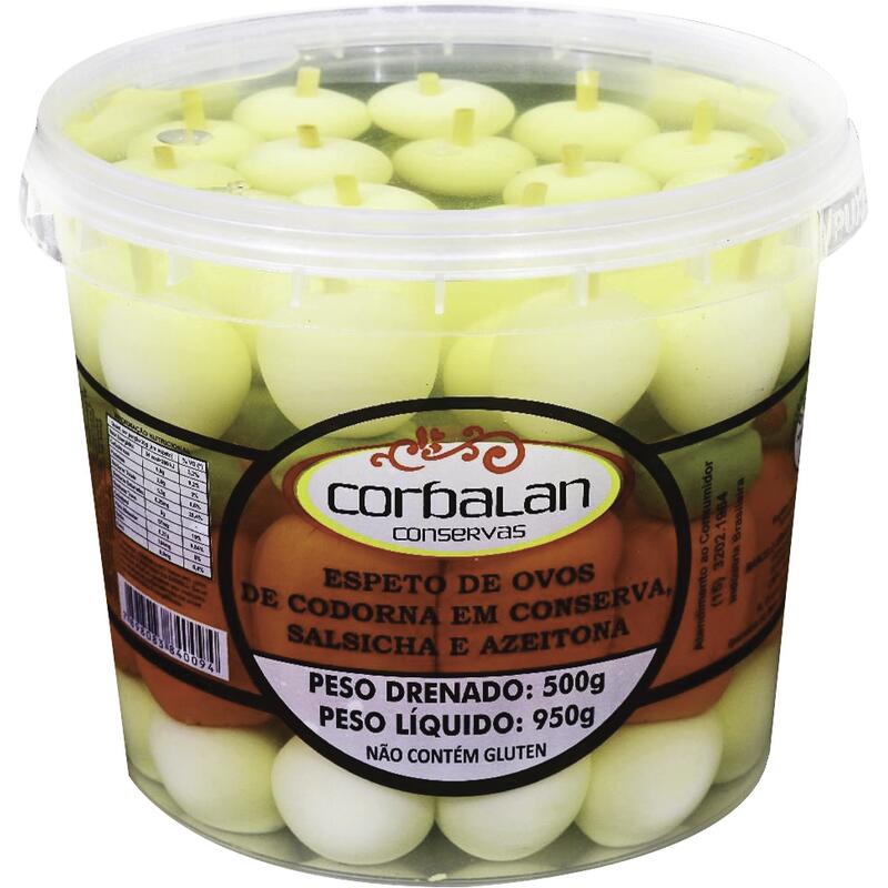 Comprar OVO CODORNA CONS.CORBALAN MISTO 500G - R$26,64 - Facily