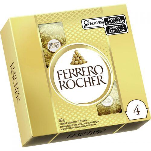 Comprar BOMBOM FERRERO ROCHER T4 4UND - R$14,87 - Facily