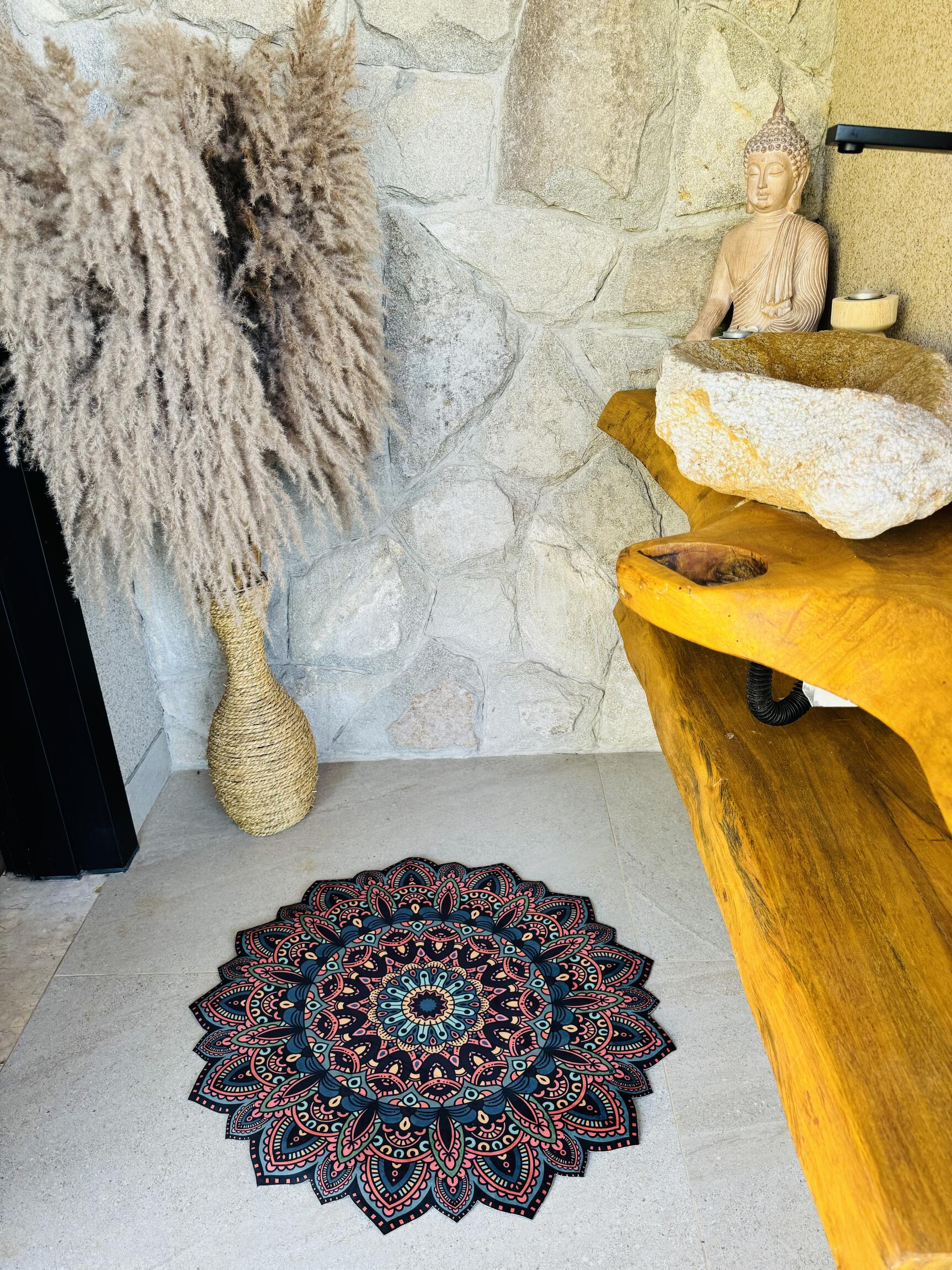 Tapete Mandala Lótus Mini Coloração Verde Marrom - Decore com Mandalas ...