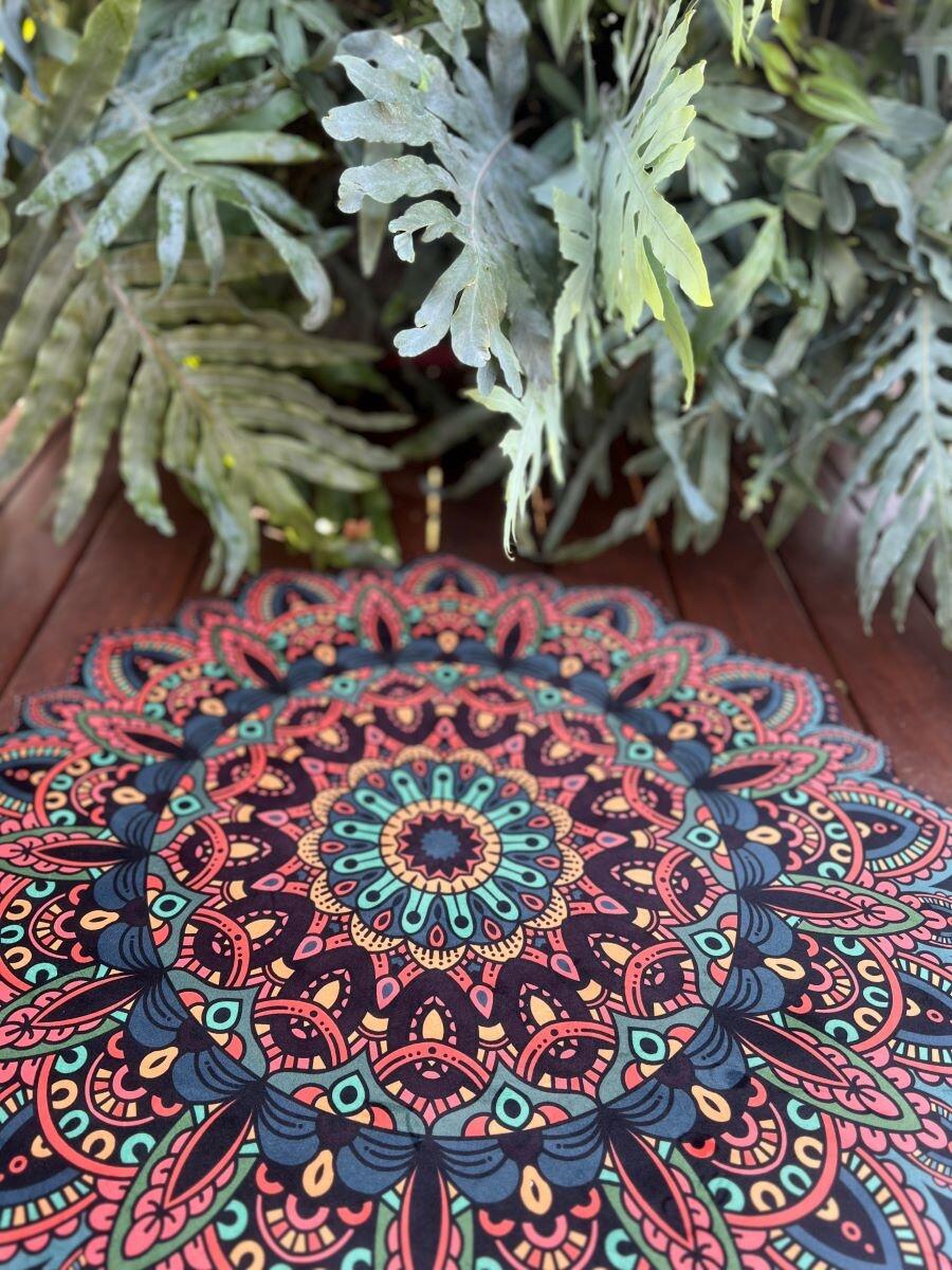 Tapete Mandala Lótus Mini Coloração Verde Marrom - Decore com Mandalas ...