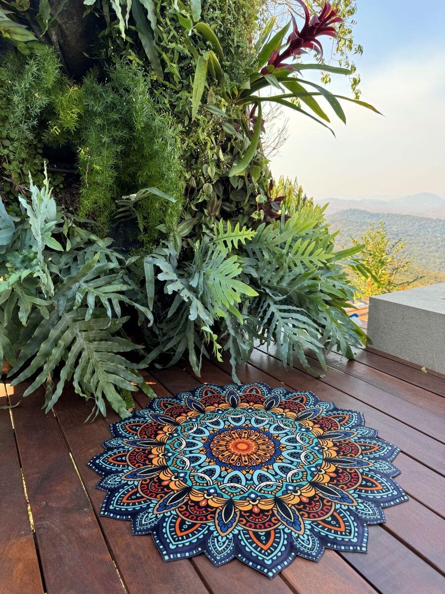 Tapete Mandala Lótus Mini Coloração Azul - Decore com Mandalas - a ...
