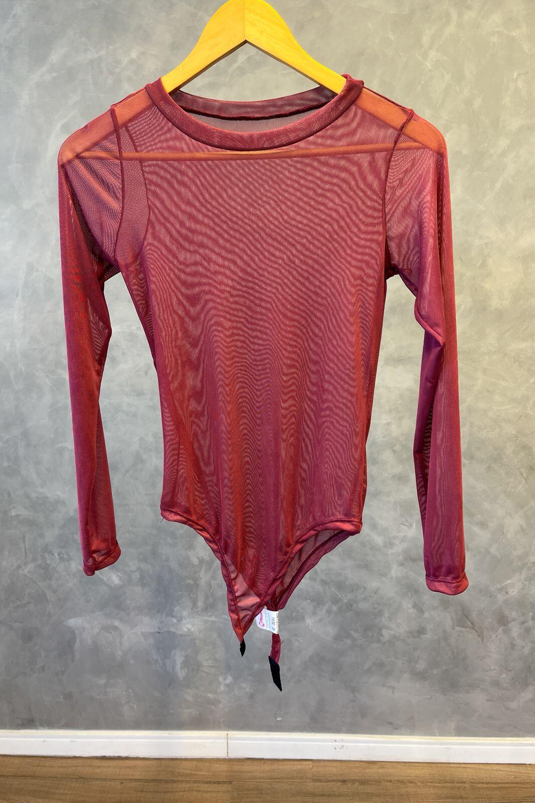 Comprar Body De Tule Manga Longa