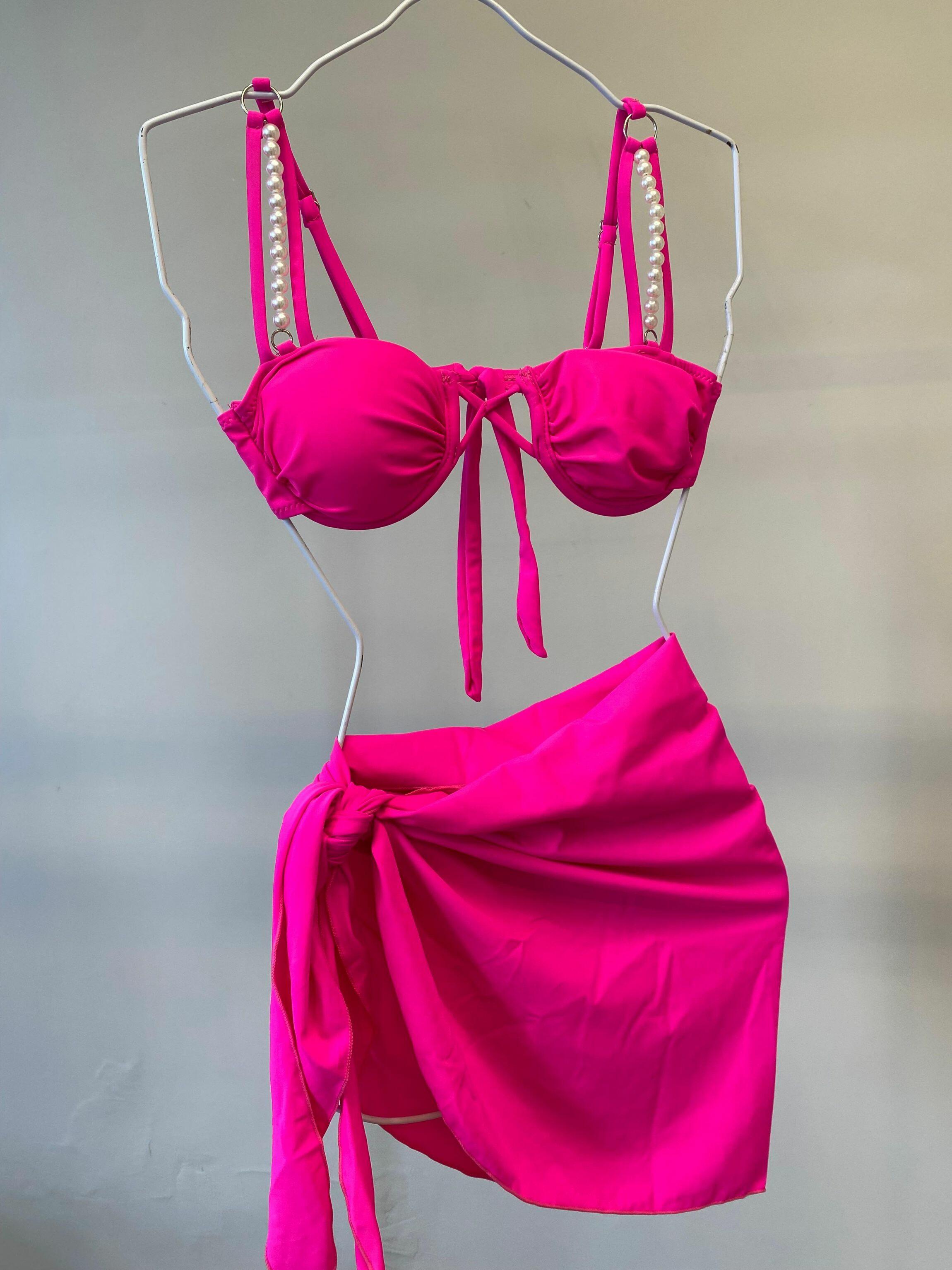 Comprar Conjunto De Biquini 3 Peças Detalhe Perólas