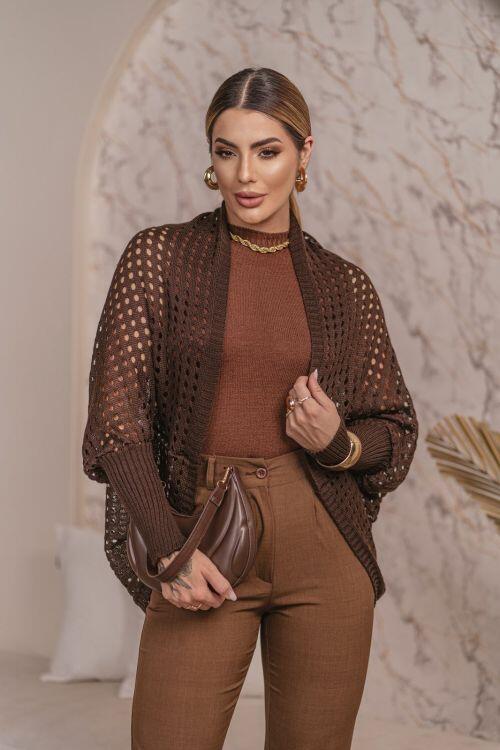 Comprar Quimono Casulo Arroio - tricot rendado com punho - Petit Poa Tricot