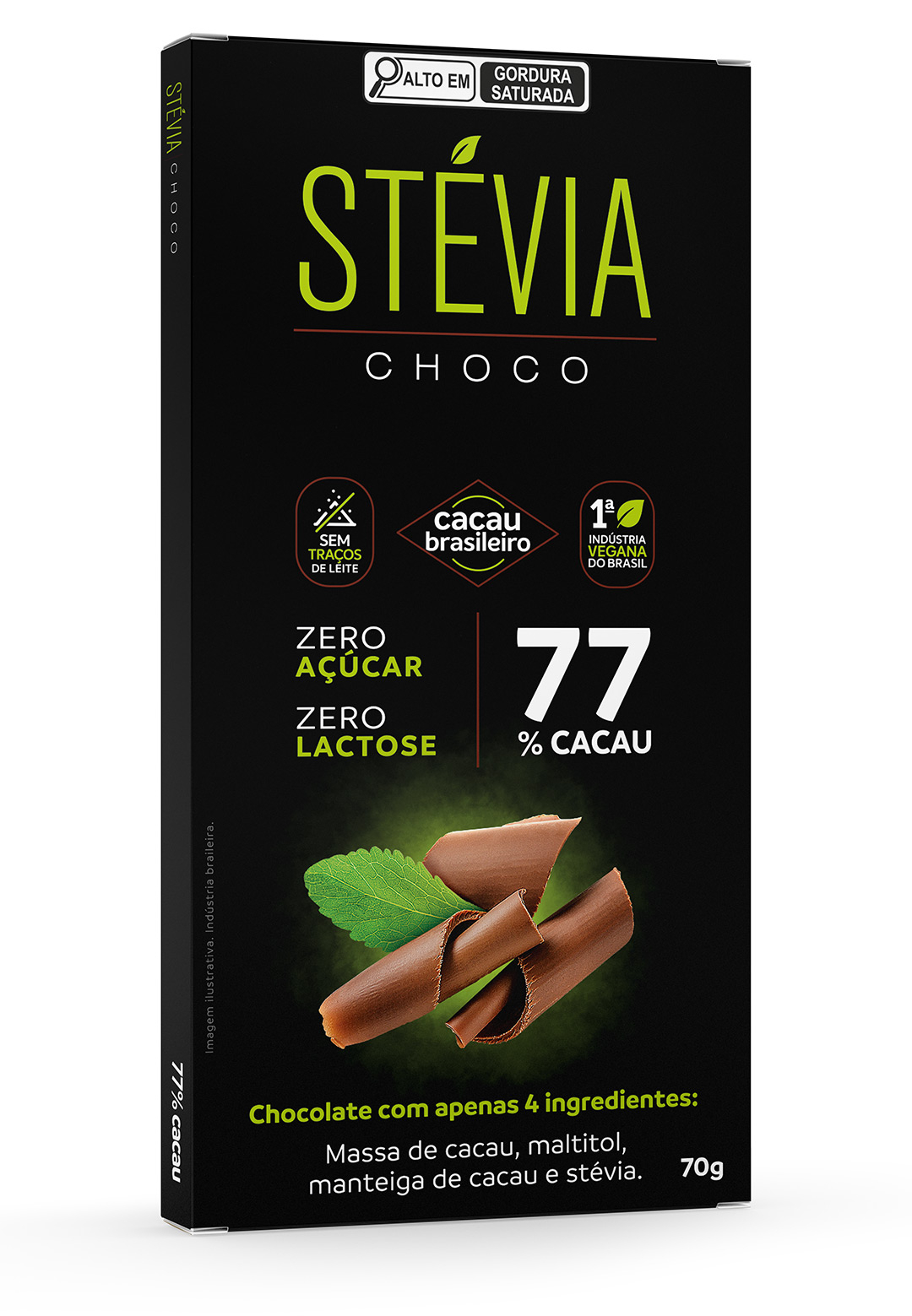 StéviaChoco 77% cacau 70g - a partir de R$27,41