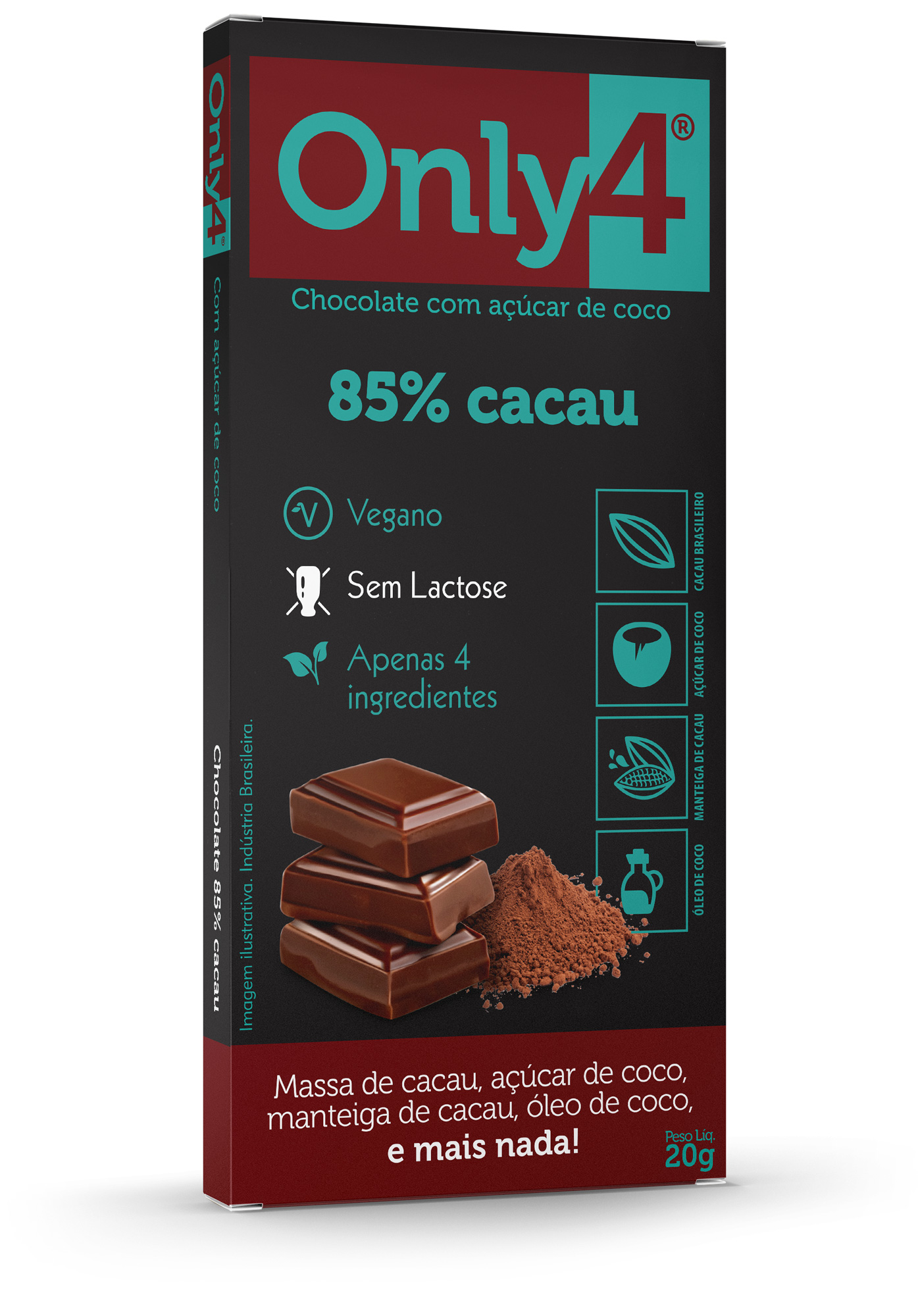 Only4 85% cacau 20g - a partir de R$10,98