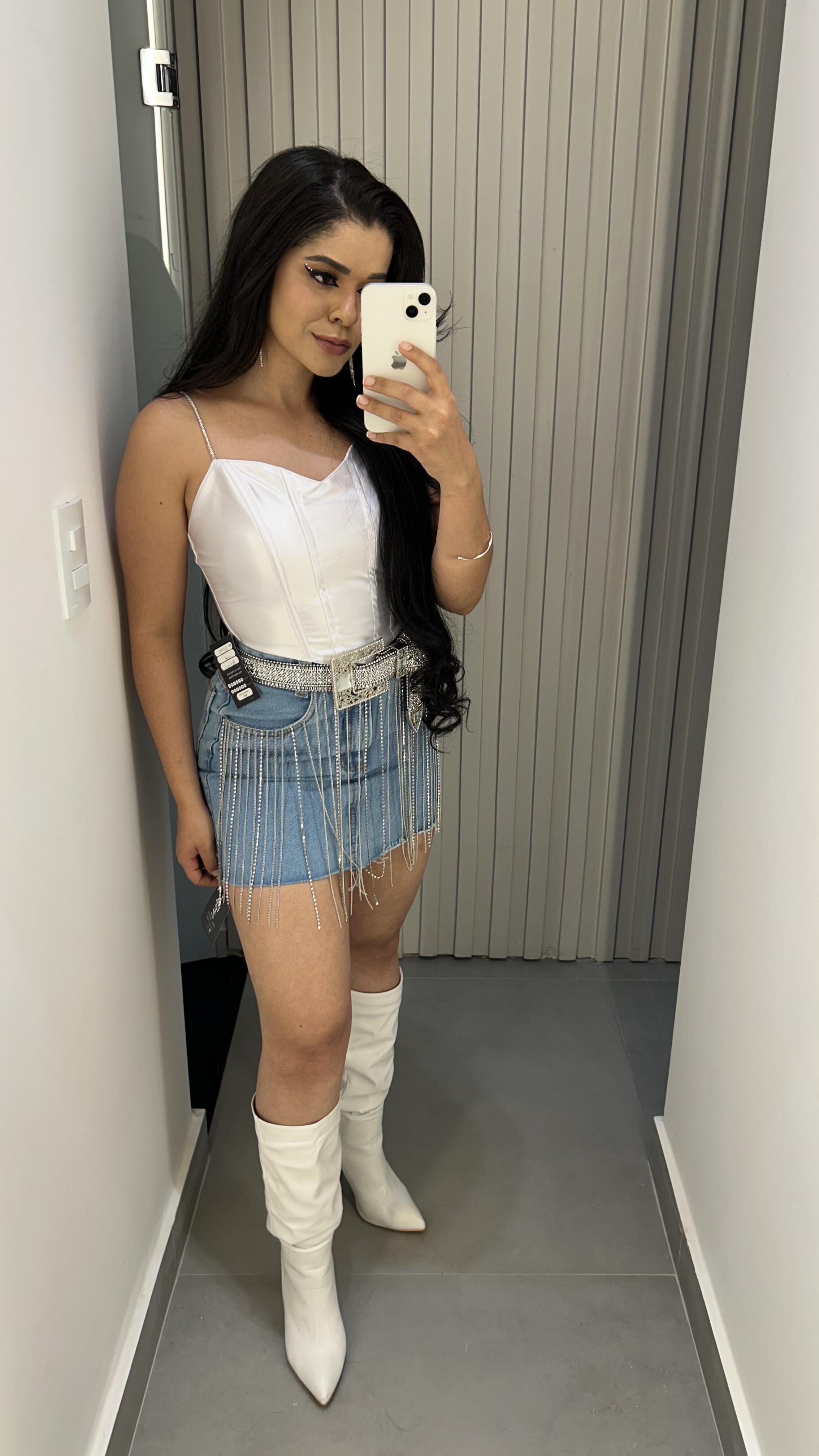 Comprar Saia jeans strass - Loppez Modas