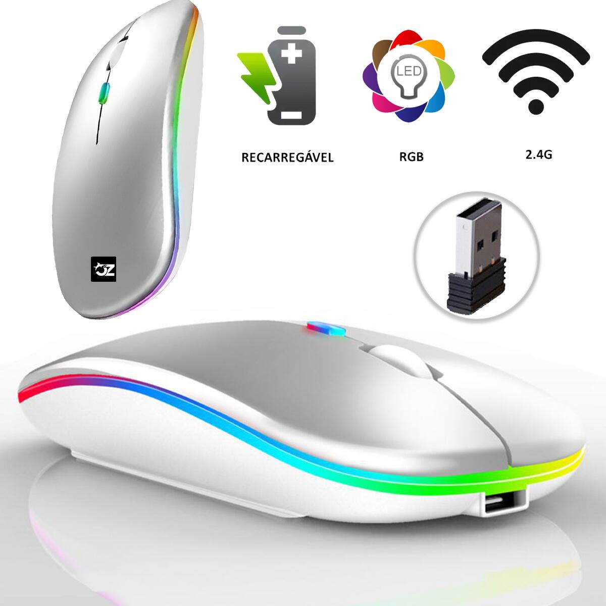 Mouse Sem Fio Recarregável Bluetooth Gamer 2.4 ghz Óptico | OPEN ZEE