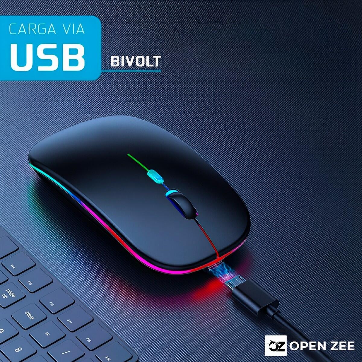 Mouse Sem Fio Recarregável Bluetooth Gamer 2.4 ghz Óptico | OPEN ZEE