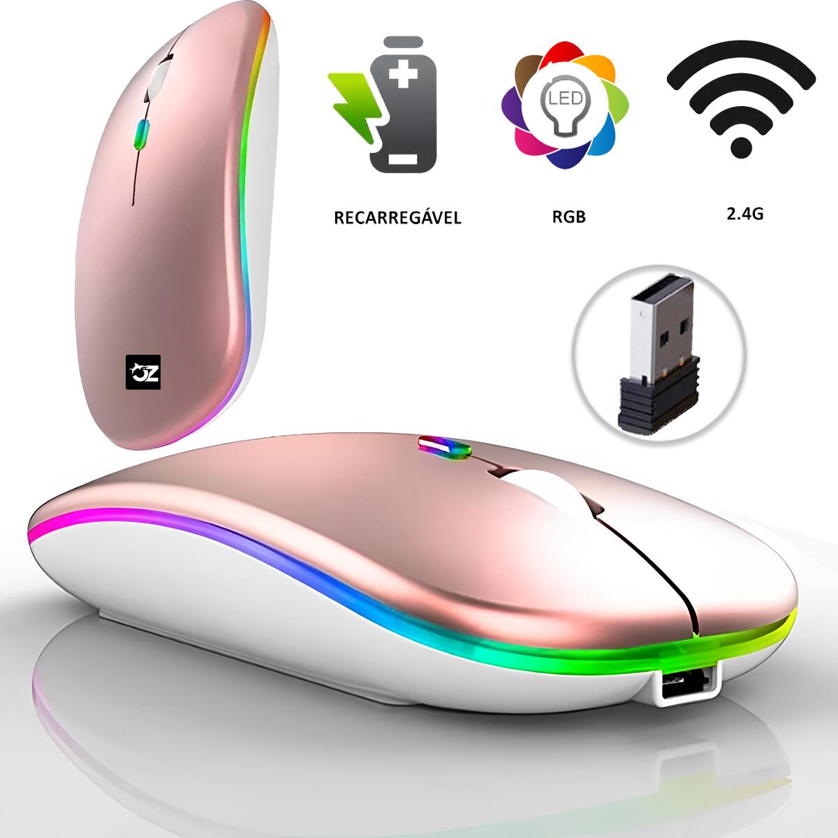 Mouse Sem Fio Recarregável Bluetooth Gamer 2.4 ghz Óptico | OPEN ZEE