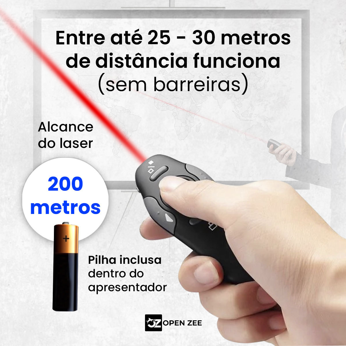 Passador de Slides Com Laser Sem Fio Bluetooth | OPEN ZEE