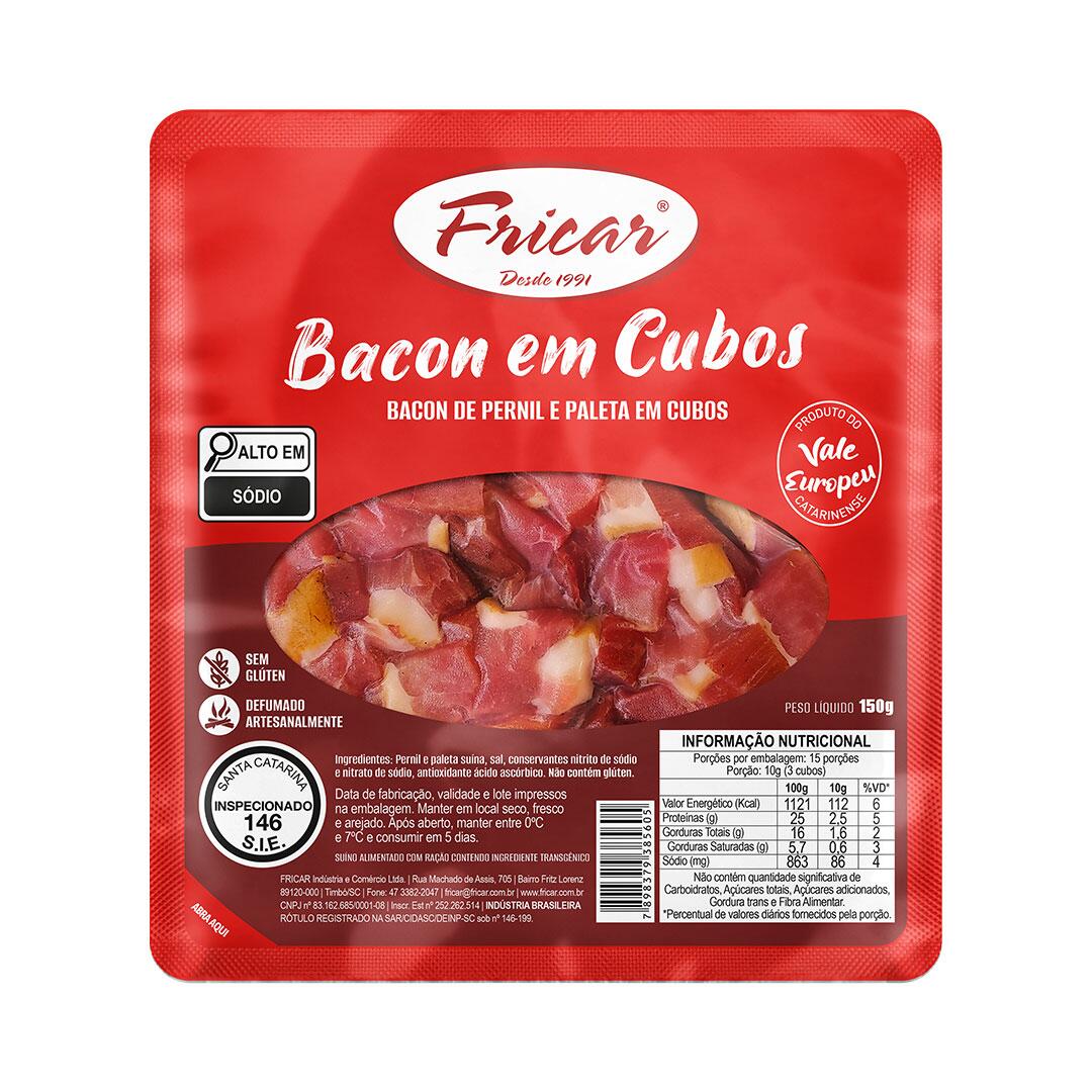 Bacon em Cubos Defumado Fricar 150g - de R$13,68 a R$36,94