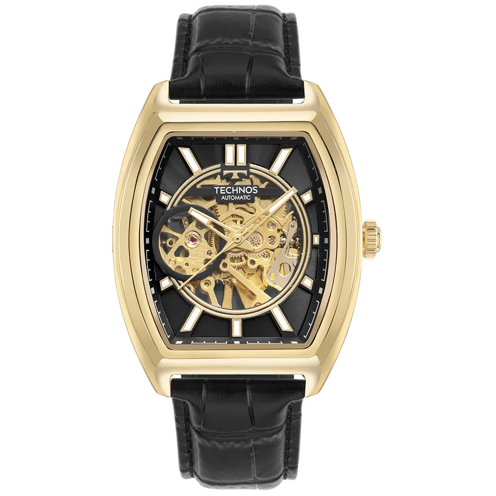 Comprar Relógio Technos Masculino Automatico Dourado Em Couro G3265AE ...
