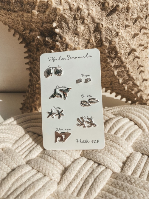 Comprar Kit Semaninha de Brincos Praianos Prata 925 - Ohana Joias ...