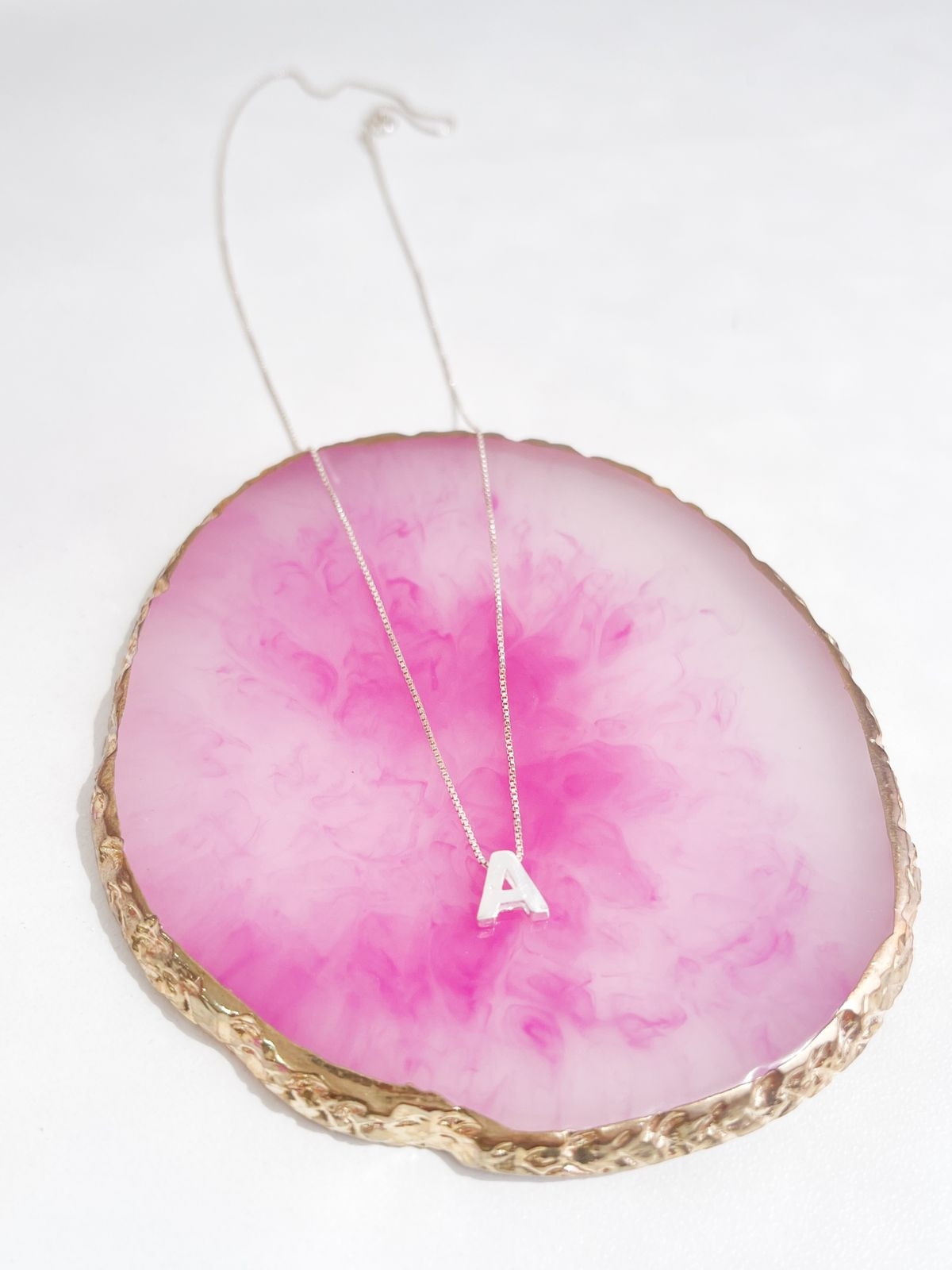 Comprar Colar Letra Inicial Corrente 40cm Prata 925 Clara - Ohana Joias ...