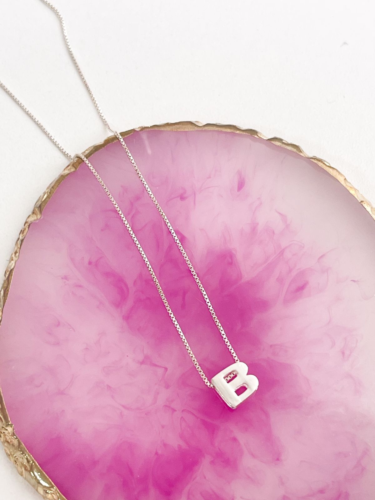 Comprar Colar Letra Inicial Corrente 40cm Prata 925 Clara - Ohana Joias ...