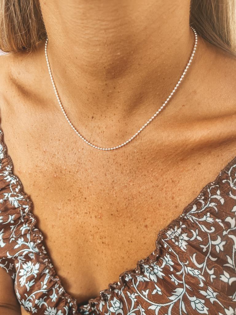 Comprar Colar Corrente de Bolinhas 45cm Prata 925 Clara