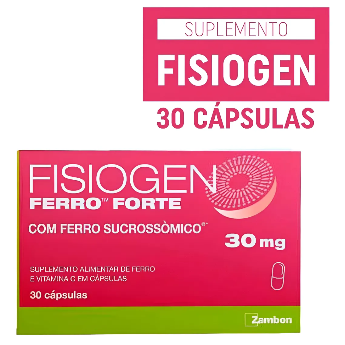 Comprar Ferro Fisiogen Forte 30 cápsulas - R$155,01