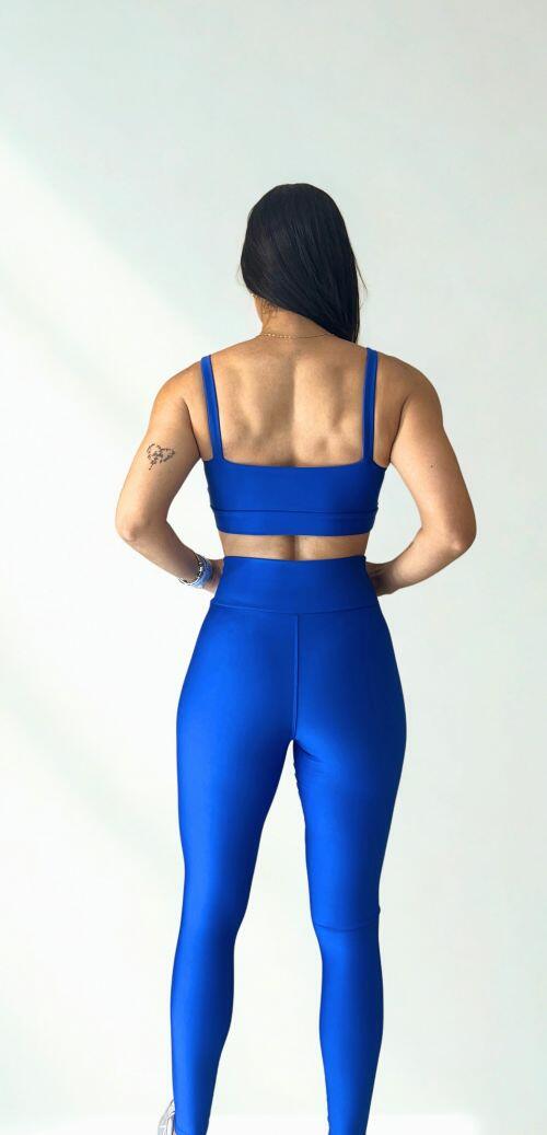 Comprar Conjunto Basic - Top e Legging - Azul Royal - Loja Deixa Fluir
