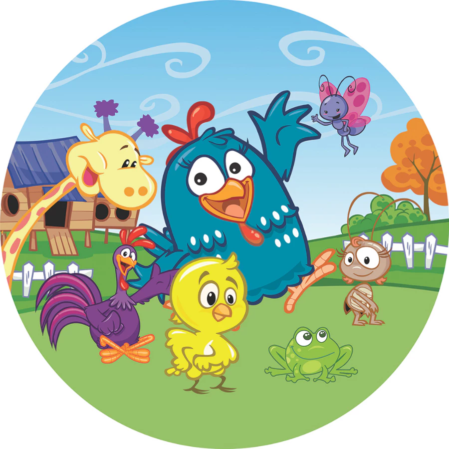 Comprar Painel Redondo Galinha Pintadinha Em Tecido Sublimado 1,50 X 1,50m - R$59,90 - DecorStamp