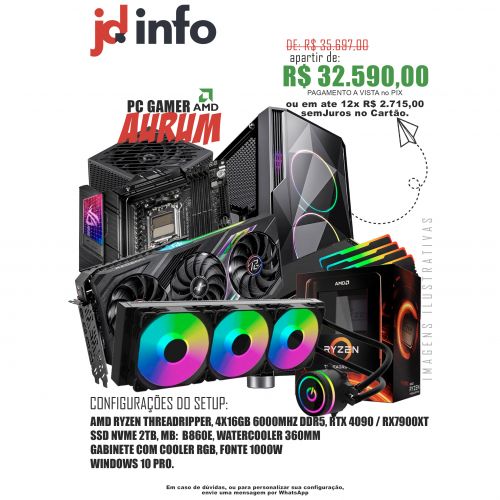 Comprar Pc Gamer Aurum - AMD RYZEN THREADRIPPER, 4X16GB 6000MHZ, RTX 4090 / RX 7900XT, NVME 2TB ...