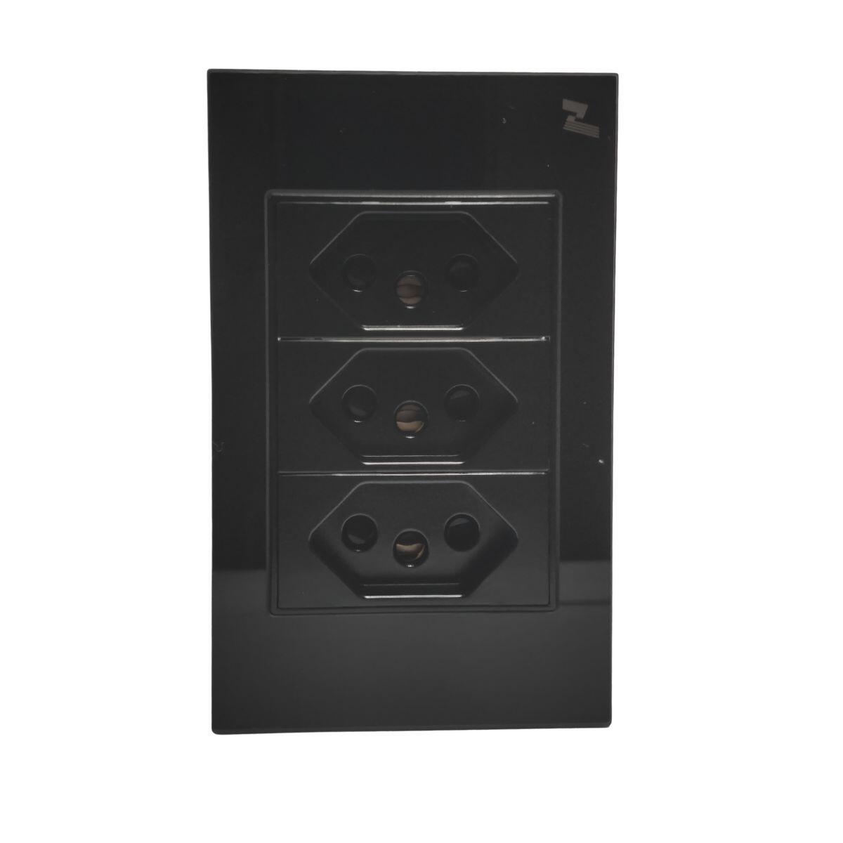Comprar Tomada De Parede Embutir Tripla C/ Espelho Vidro 10/20A Sem ...