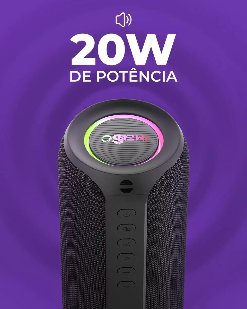 Comprar Caixa de Som Portátil Imenso X02 20W IPX6 com Bateria de ...