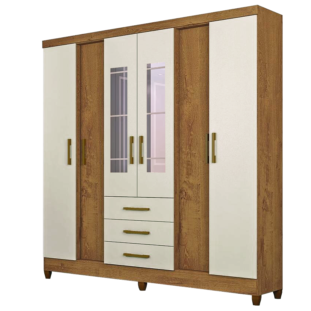 Comprar Roupeiro Atualle Durban 6 portas e 3 gavetas com espelho - PS Móveis