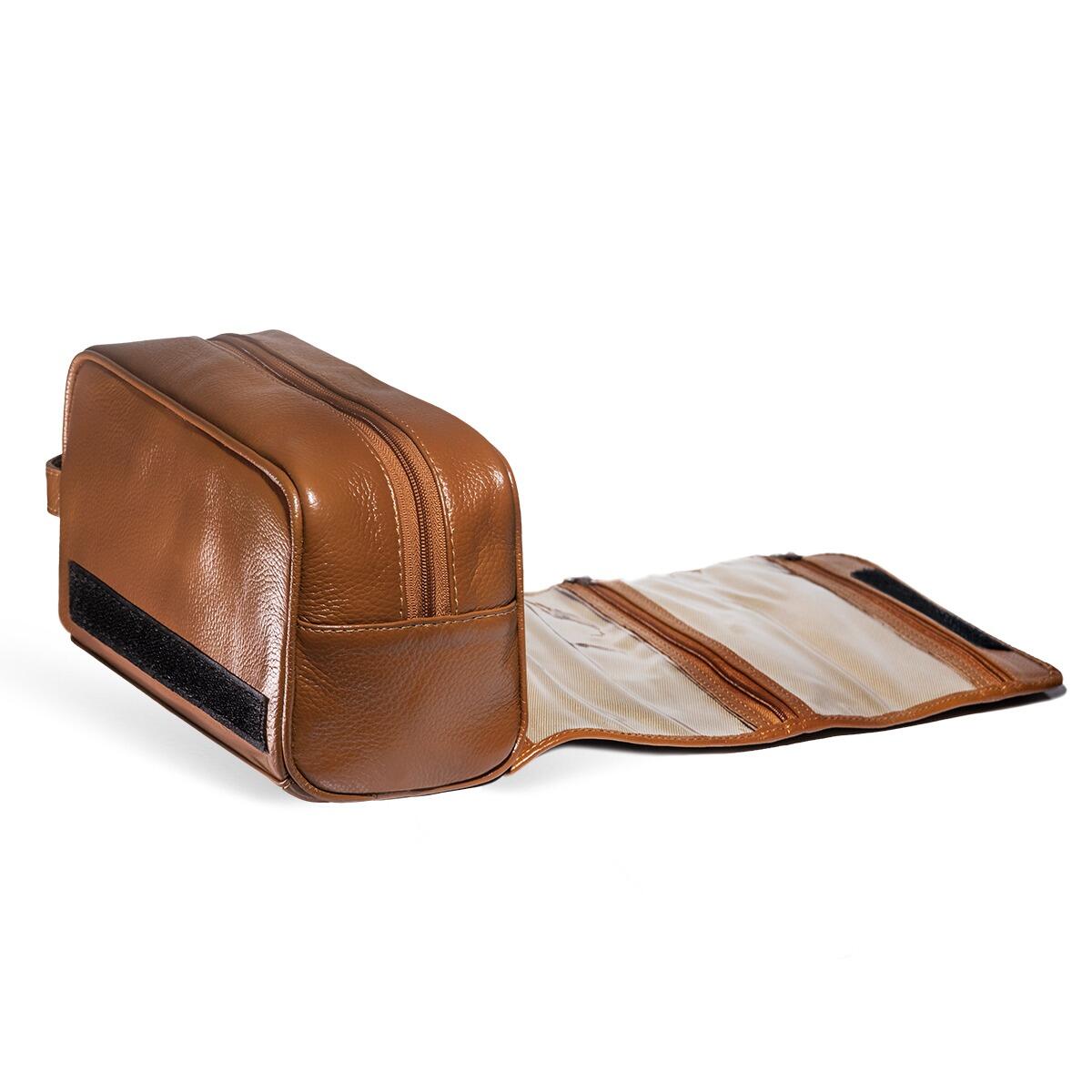 Bolsa Organizadora Necessaire Couro WHISKY 4 REF.NF02