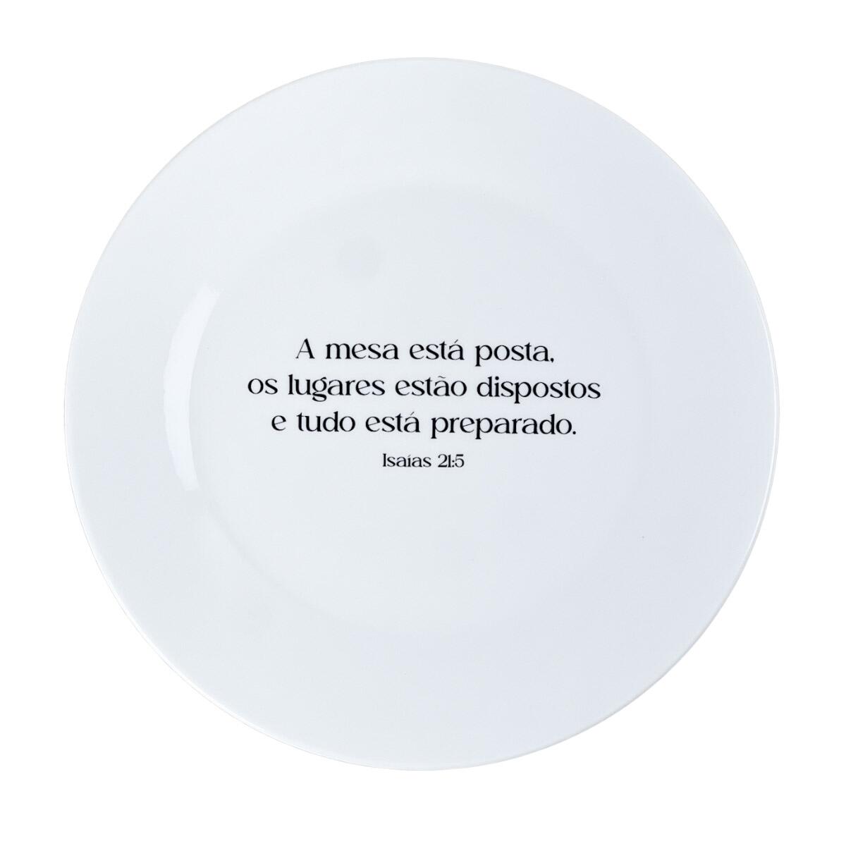 Comprar Prato de Sobremesa com frase "A mesa está posta..." - a partir ...