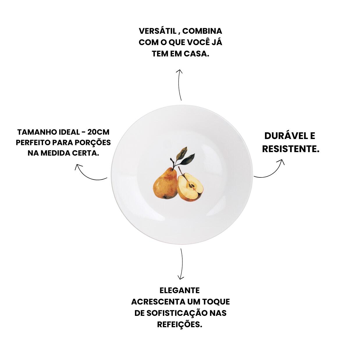 Comprar Prato de Sobremesa de Porcelana - Coleção Peras - a partir de R ...