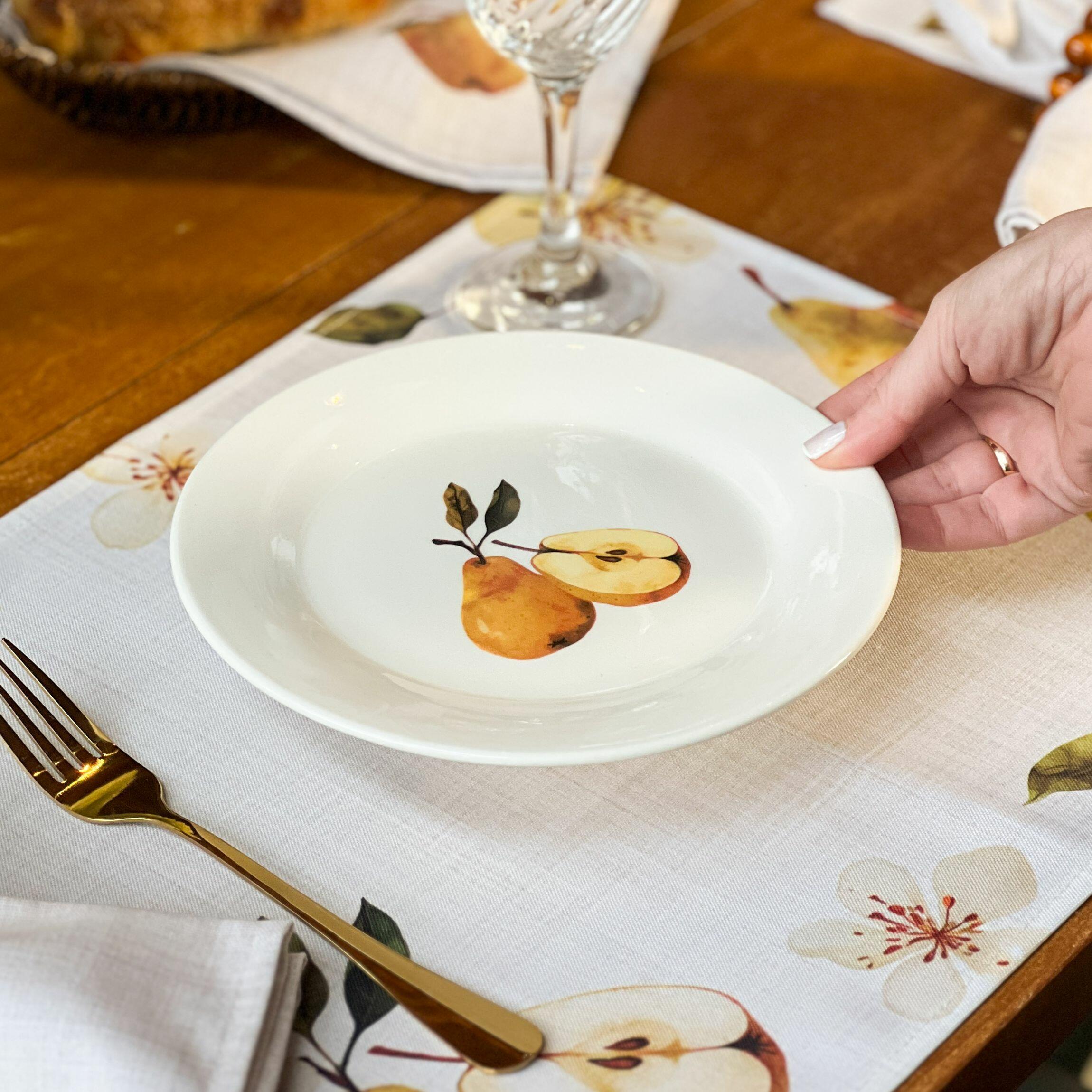 Comprar Kit 4 Pratos de Sobremesa de Porcelana - Coleção Peras - a ...