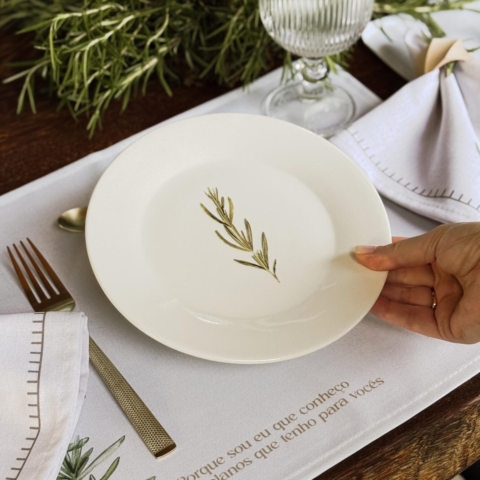 Comprar Prato de Sobremesa de Porcelana - Coleção Alecrim - a partir de ...