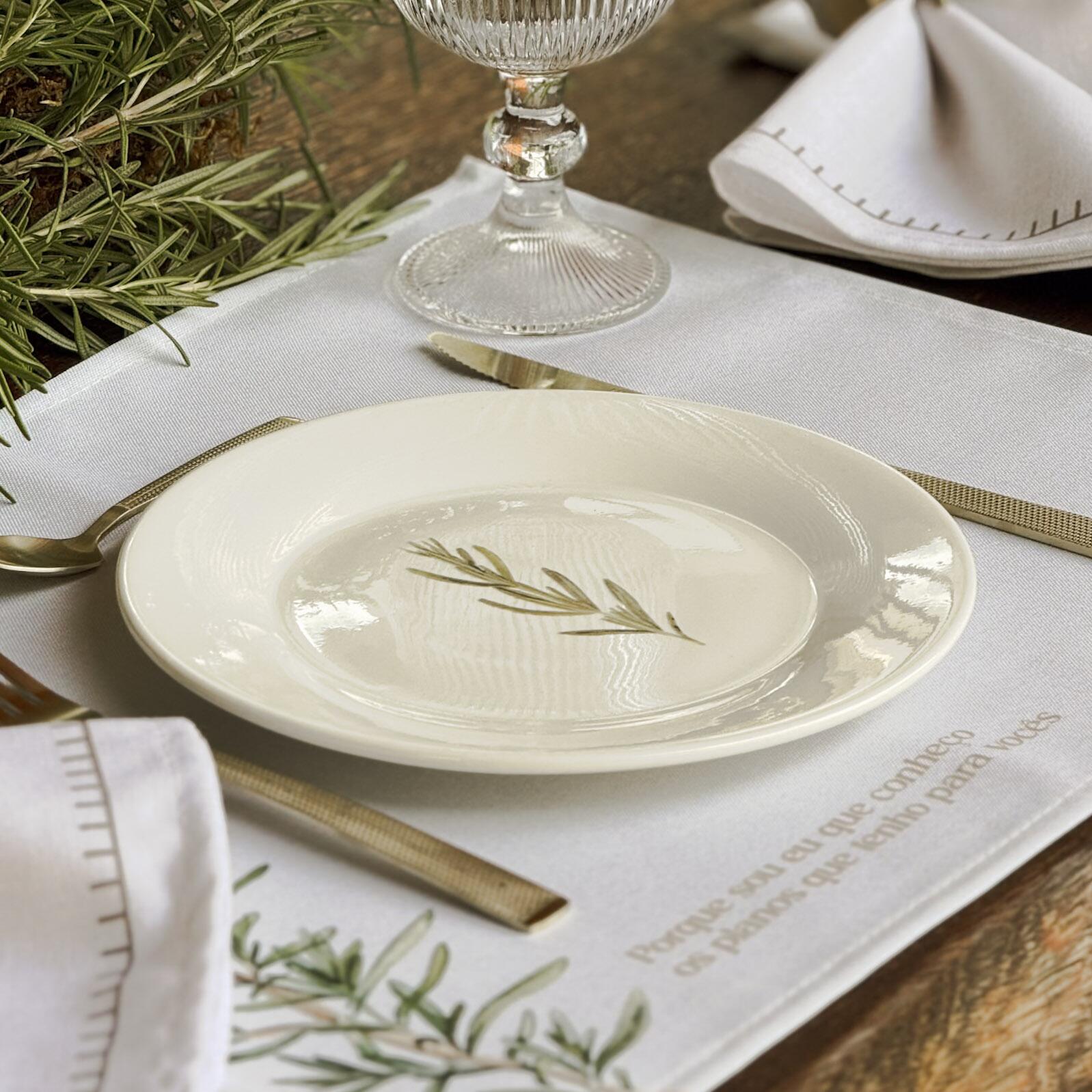 Comprar Kit 4 Pratos de Sobremesa de Porcelana - Coleção Alecrim - a ...