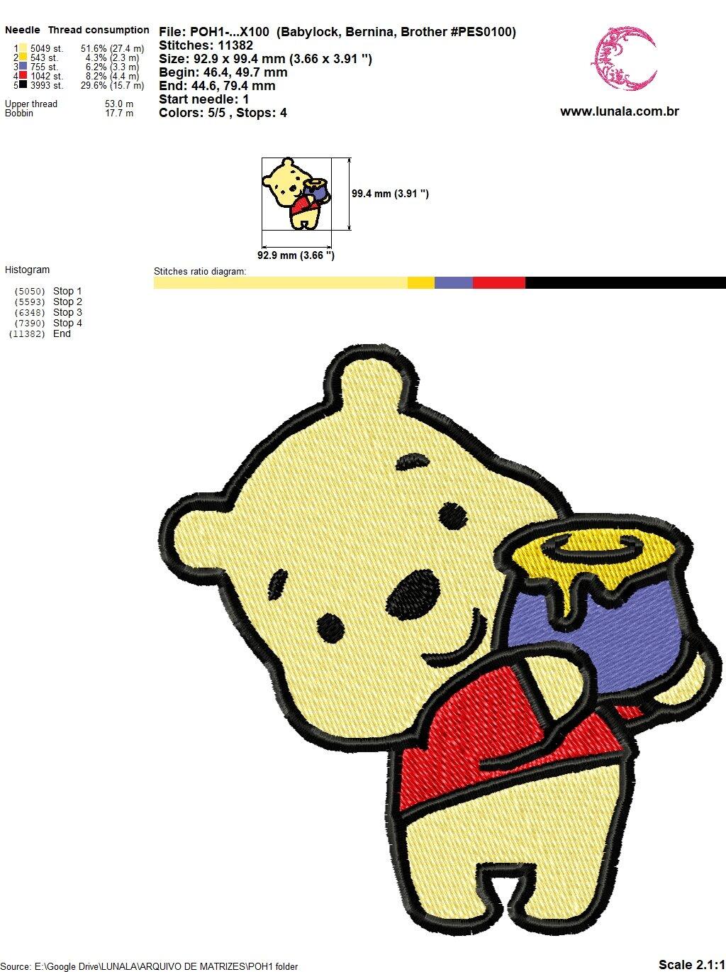 Comprar Matriz de bordado - Pooh1 - R$8,00
