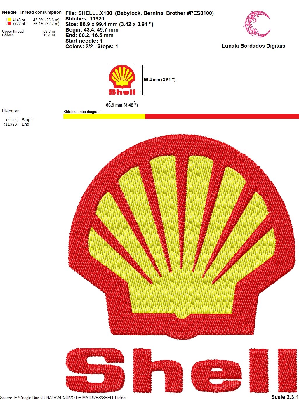 Comprar Matriz de bordado - Shell 1 - R$10,00 - lunala.com.br