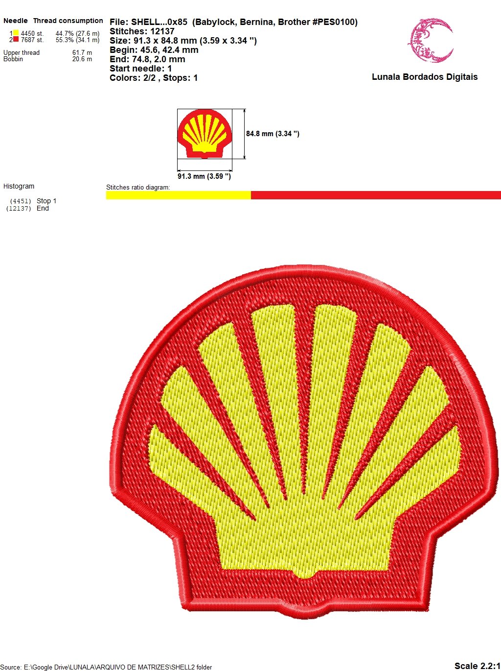 Comprar Matriz de bordado - Shell 2 - R$10,00 - lunala.com.br