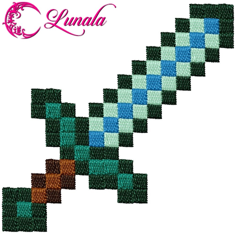 Comprar Matriz de bordado - Minecraft espada de diamante - R$12,00 - lunala.com.br