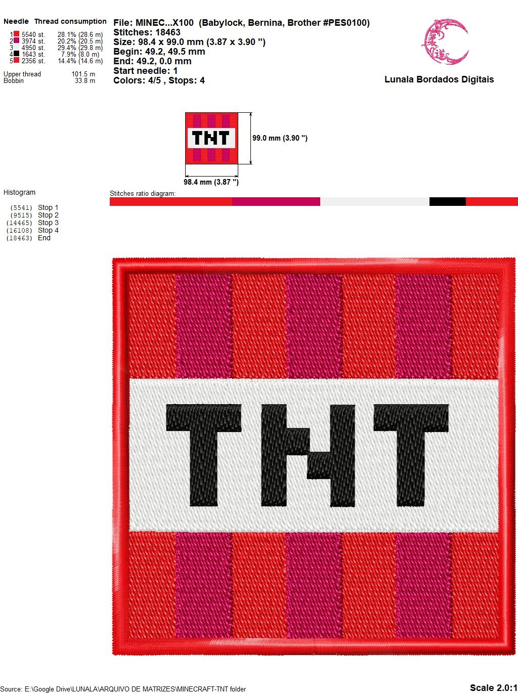 Comprar Matriz de bordado - Minecraft TNT - R$10,00 - lunala.com.br